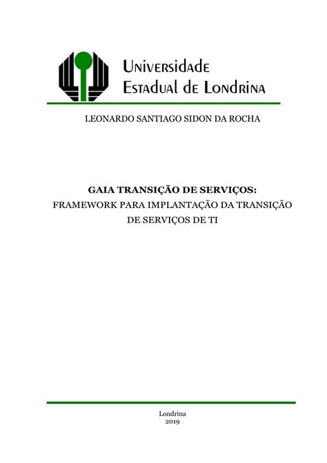 Pdf Service Transition Framework For Implantation Of It Service Transition