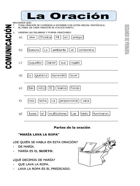 Partes De La Oración Para 2do Grado Pdf