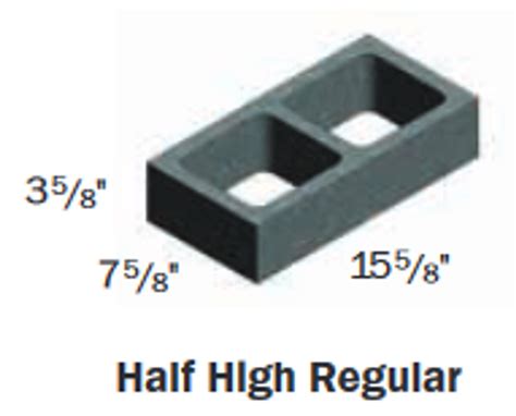 Horizontal Cut Concrete Block 8 W X 4 H X 16 L 4 High Half High Half Cored Spend Less