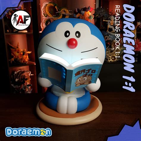 Jual Jumbo Statue Doraemon Reading Book Real Size With Led Cable Shopee Indonesia