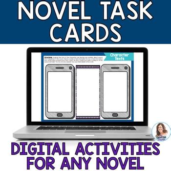 Digital Novel Task Cards Novel Activities Novel Projects TPT