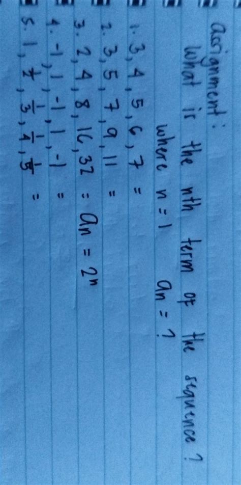Assignment What Is The Nth Term Of The Studyx