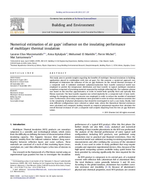 Pdf Numerical Estimation Of Air Gaps Influence On The Insulating