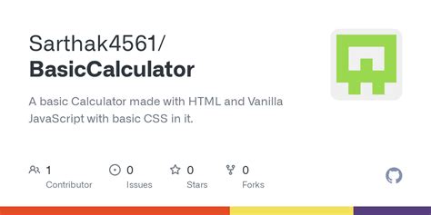 Github Sarthak4561basiccalculator A Basic Calculator Made With Html