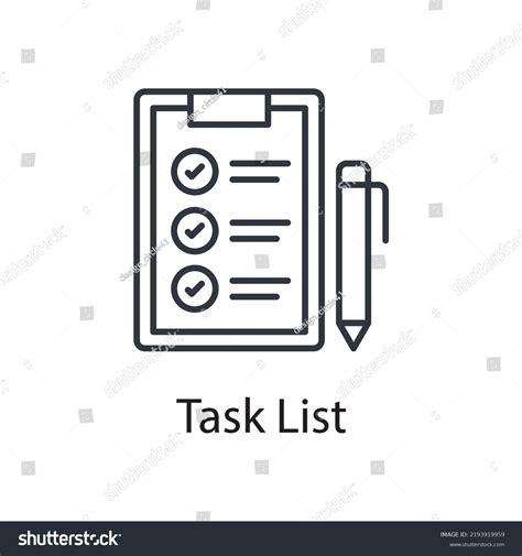 Task List Vector Outline Icon Design Stock Vector Royalty Free Shutterstock