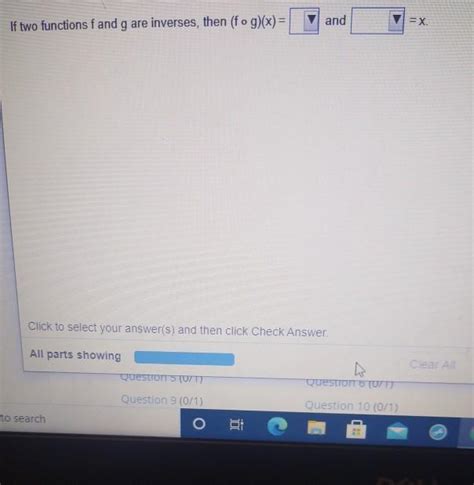 Solved If Two Functions F And G Are Inverses Then Fog X