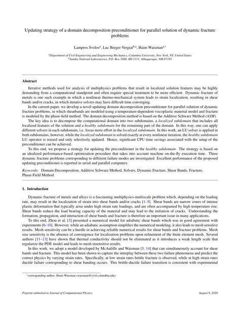 pdf updating strategy of a domain decomposition preconditioner for parallel solution of