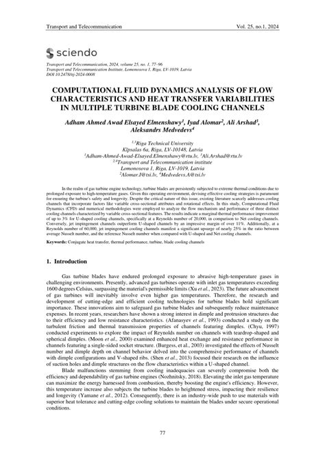 Pdf Computational Fluid Dynamics Analysis Of Flow Characteristics And Heat Transfer