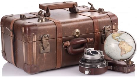 빈티지 갈색 가방 3d 오래 된 갈색 가방 카메라와 지구본 고화질 사진 사진 배경 일러스트 및 사진 무료 다운로드 Pngtree