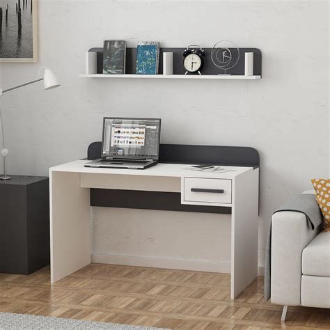 Compact Computer Desk With Drawers And Shelves For Small Space Office