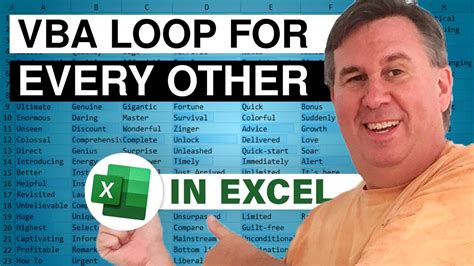 Excel Vba Loop For Every Other Record Episode 1211205 Youtube