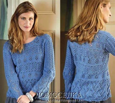 Красивый ажурный пуловер спицами Вязаная крючком одежда Модели вязаных свитеров Вязаные топы