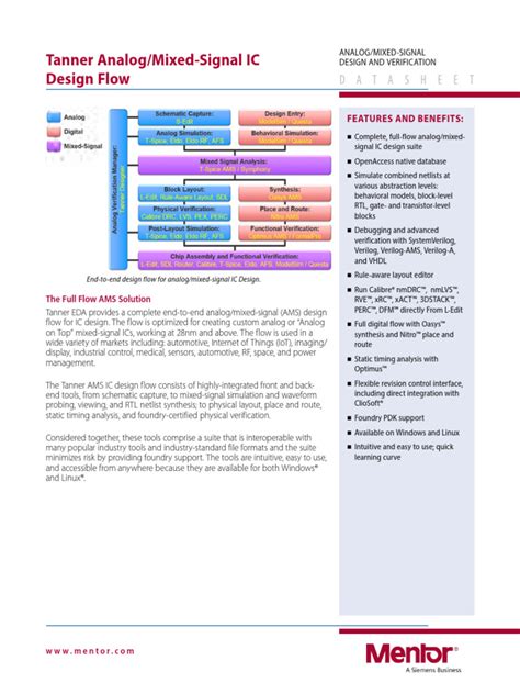 Tanner Ams Ic Design Flow Ds Pdf Mixed Signal Integrated Circuit Computer Engineering