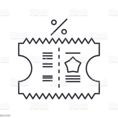 할인 쿠폰 아이콘 선형 절연 일러스트레이션 얇은 선 벡터 웹 디자인 사인 흰색 배경에 편집 가능한 스트로크와 개요 개념 기호 0명에 대한 스톡 벡터 아트 및 기타 이미지