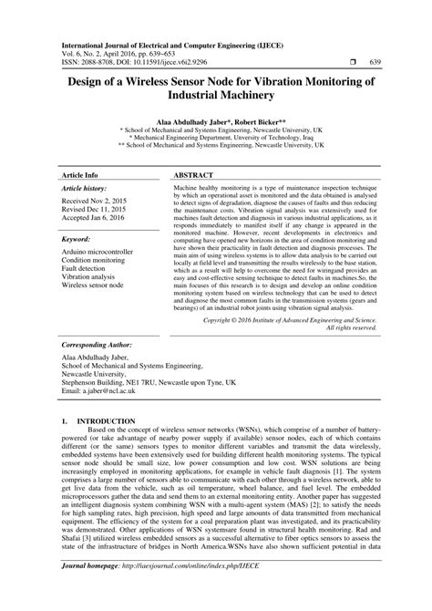 pdf design of a wireless sensor node for vibration monitoring of