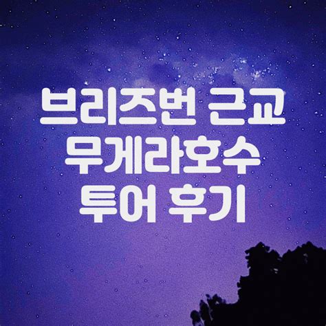 호주 브리즈번 근교 무게라호수 은하수 별보기 투어 내돈내산 예약 할인코드 네이버 블로그