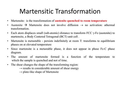 Transformation Of Martensite Pptx