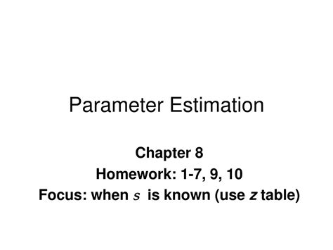 Ppt Parameter Estimation Powerpoint Presentation Free Download Id