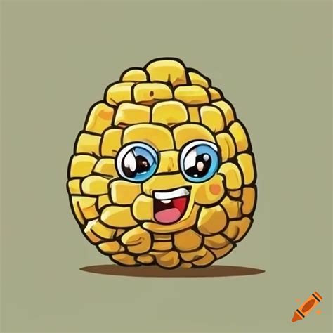 Cartoon Cornball With Cute Face On Craiyon