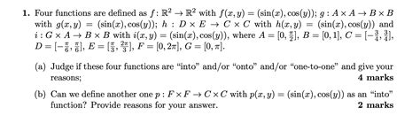 solved 9 1 four functions are defined as f r² r²