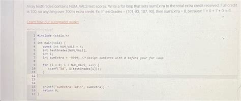 Solved Array Restgrades Contains Numvals Test Scores Write