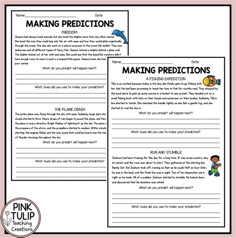 Making Predictions Predicting Reading Worksheet Pack Etsy