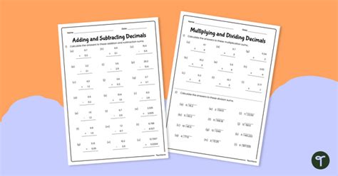 Graphing Decimals Worksheets
