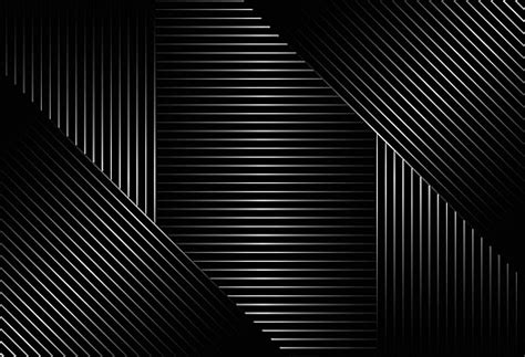 Retro Monochrome Design Diagonal Gradient Lines On Abstract Black Background Vector Texture