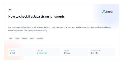 How To Check If A Java String Is Numeric Labex