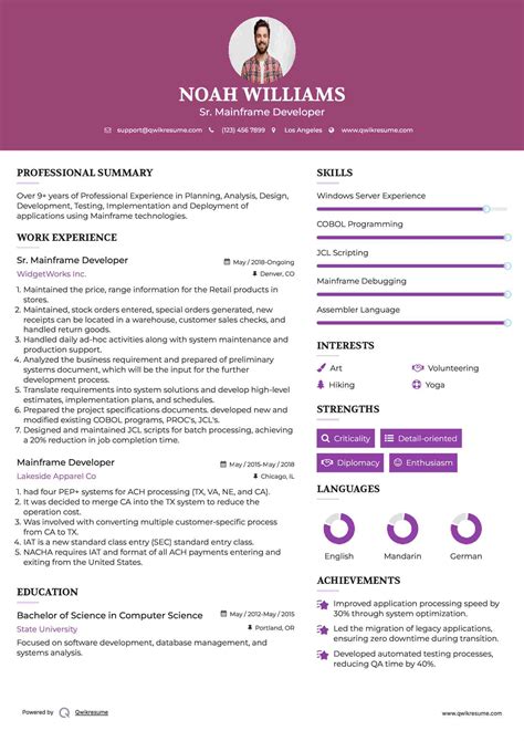 10 Mainframe Developer Resume Samples And Templates For 2025
