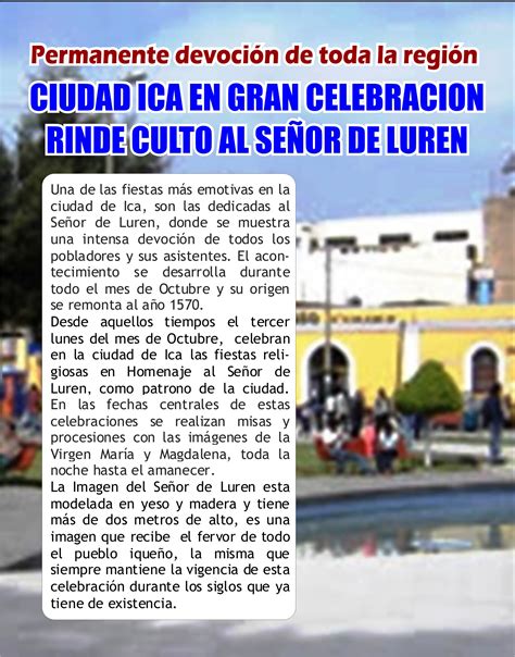 Folclore Eterno Peru Todos Los Pueblos De Ica Celebran Al Señor De Luren