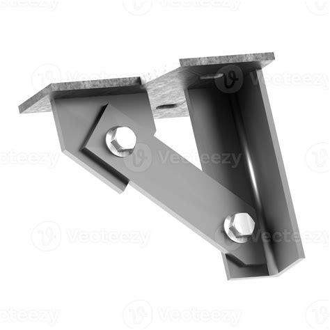 3d Render Of Steel Bracket Support With Bolted Joints And Mounting