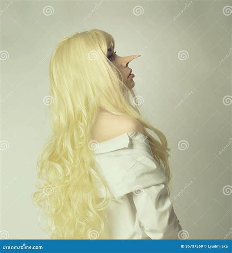 Blonde With Long Nose Stock Image Image Of Grimace Nose