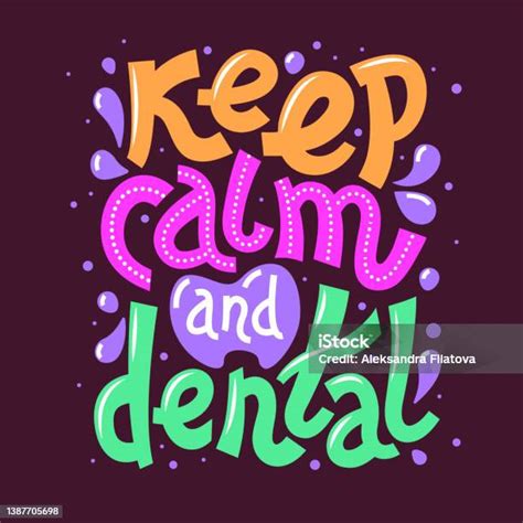 문자 비문 침착하고 치과를 유지 치과 진료 동기 부여 견적 포스터 치과 의사의 날 인사말 카드 템플릿 인용 문자에 대한 스톡