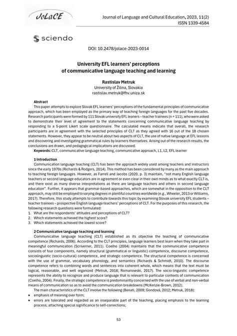pdf university efl learners perceptions of communicative language