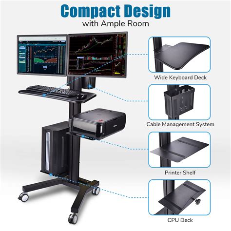 Rolling Computer Cart Keyboard Tray