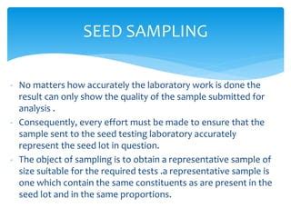 Seed Sampling And Testing PPTX Seed Sampling And Testing PPTX