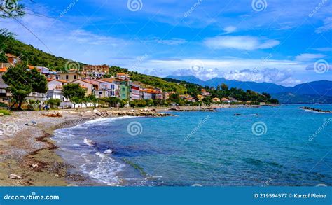 Panorama Of Pioppi With Beach Blue Sea And Houses Pioppi Cilento