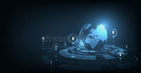 Concept Image Of GPS Positioning System In The Global Stock Vector Illustration Of Abstract
