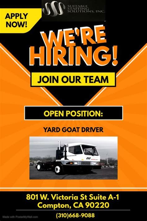 Suitable Staffing Is Currently Looking For A Yard Goat Driver For A