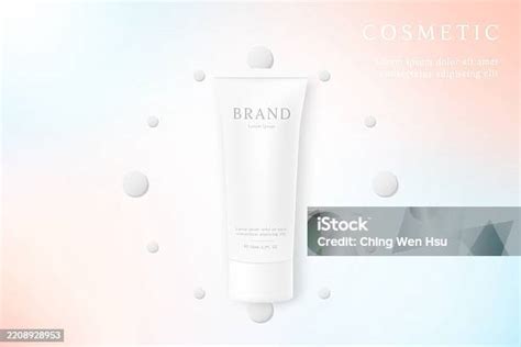 화장품 및 스킨 케어 제품 광고 템플릿은 크림 질감의 파스텔 그라데이션 배경에 있습니다 3차원 형태에 대한 스톡 벡터 아트 및