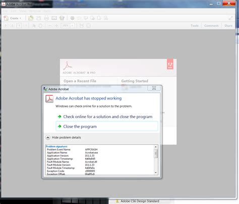 Acrobat X Keeps Crashing In Windows 7 Adobe Community 11152310