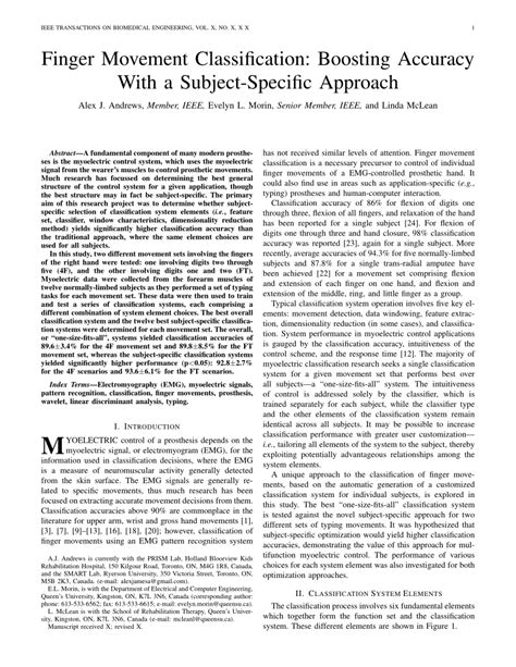Pdf Optimal Electrode Configurations For Finger Movement