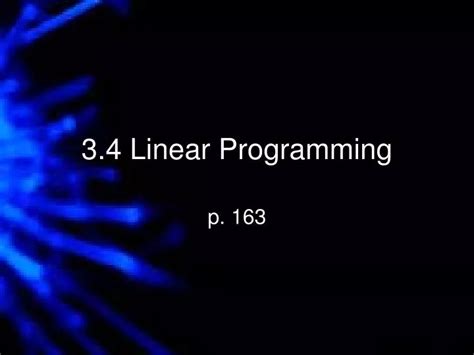 Ppt 3 4 Linear Programming Powerpoint Presentation Free Download