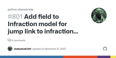 Add Field To Infraction Model For Jump Link To Infraction Message Issue Python Discord