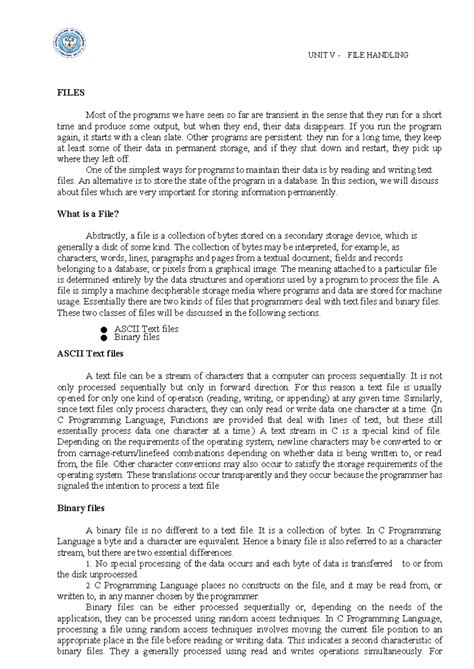 Unit 5 C C Notes Files Most Of The Programs We Have Seen So Far Are Transient In The Sense