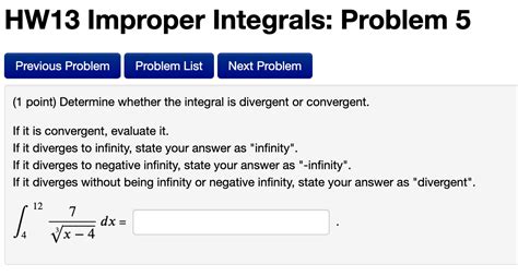 solved hw13 improper integrals problem 5 previous problem