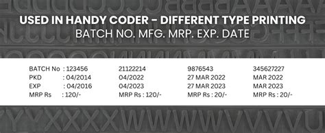 smart pack letter set for stamping of handy coder machine spare parts alphanumeric marking