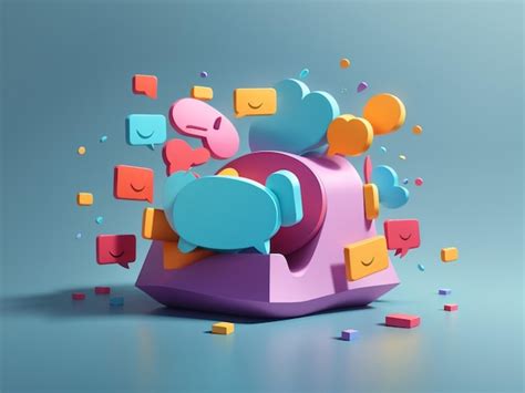 Premium Ai Image 3d Minimal Communication Icon For Online Social Media