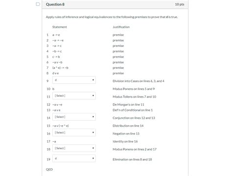 Question 8 10 Pts Apply Rules Of Inference And